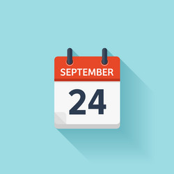 Calendar icon day 19 september template date days Vector Image