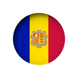 Circle flag of andorra Royalty Free Vector Image