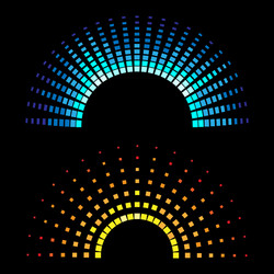 Circle audio waves neon round music soundwave Vector Image