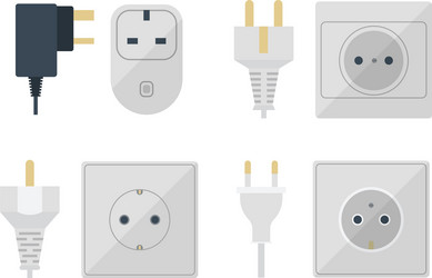 Electrical plug and electric wall socket Vector Image