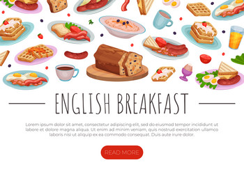 English breakfast menu template restaurant Vector Image