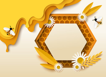 Cute frame with bees Royalty Free Vector Image