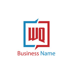 Initial letter wq logo template design Royalty Free Vector