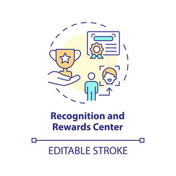 Thin line gradient recognition and rewards center Vector Image