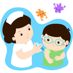 Vaccination child cartoon Royalty Free Vector Image