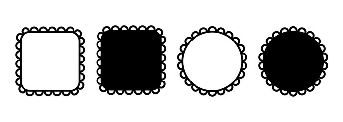 Scalloped Edge Circle Vector Images (45)