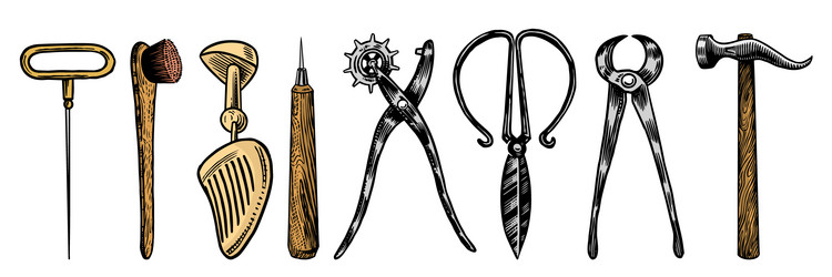 Shoemaker work concept cobbler create handmade Vector Image