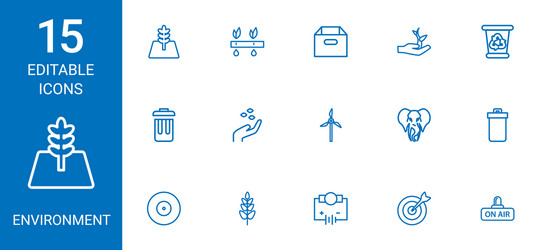 Environment icons Royalty Free Vector Image - VectorStock
