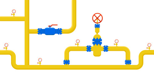 Gas pipeline construction background with text Vector Image