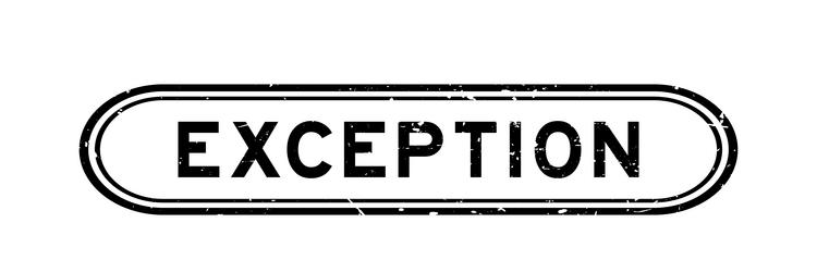 Grunge black exception word rubber seal stamp Vector Image