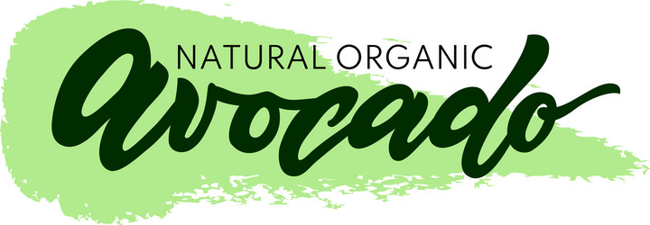 Hand calligraphy lettering oil avocado natural Vector Image
