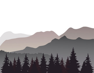 Mountain landscape with forest design Royalty Free Vector
