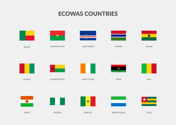 Oecd countries flag icons collection Royalty Free Vector