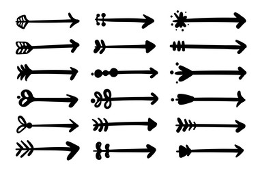 Simple arrow set beautiful dotted arrow isolated Vector Image