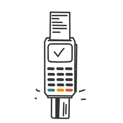 Hand drawn doodle person using pos terminals Vector Image
