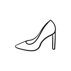 Female high heels line art design Royalty Free Vector Image