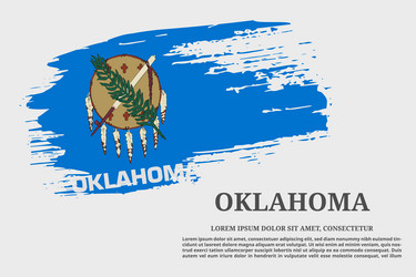 Oklahoma flag grunge brush color image Royalty Free Vector