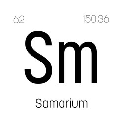 Samarium sm periodic table element Royalty Free Vector Image