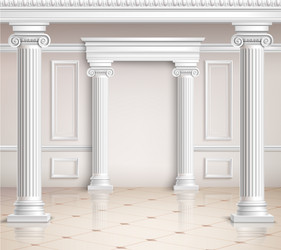 Classic interior with moldings and pilasters Vector Image