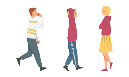 Cartoon People Walking Vector Images (over 35,000)