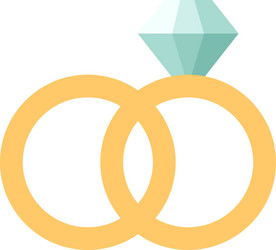 Wedding rings logo two golden crossed Royalty Free Vector