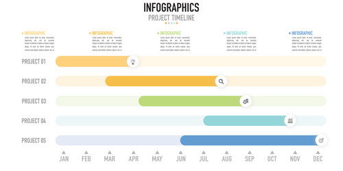 Timeline 12 months roadmap infographic Royalty Free Vector