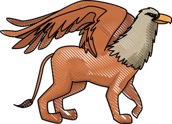 Statue of a mythical creature isolated on white Vector Image