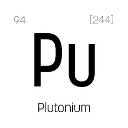 Plutonium pu periodic table element Royalty Free Vector