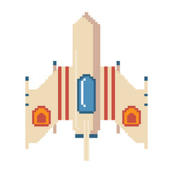 Space ship eight bit style Royalty Free Vector Image