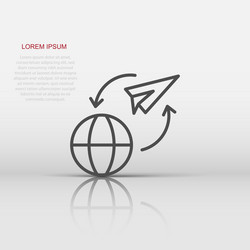 Airplane flight route icon in transparent style Vector Image