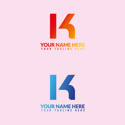 K letter logo or k text logo and k word logo Vector Image