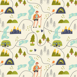 Tracking forest map pattern Royalty Free Vector Image