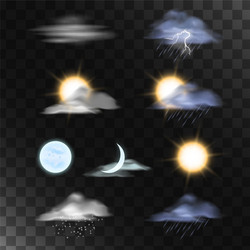 Realistic Weather Icons Vector Images (over 3,300)