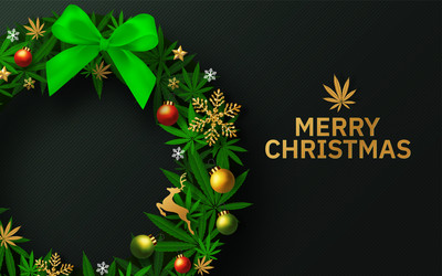 Christmas Marijuana Vector Images (over 730)