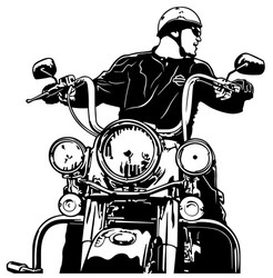 Motorcyclist front view Royalty Free Vector Image