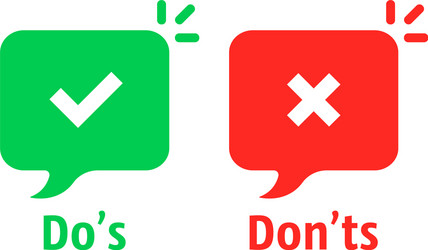 Do and dont check tick mark red cross checkbox Vector Image