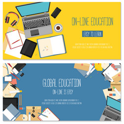 Online education poster concept design Royalty Free Vector