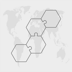 Diagram infographic timeline hexagon puzzle jigsaw