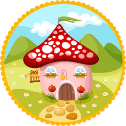 Isolated cartoon strawberry house on white Vector Image