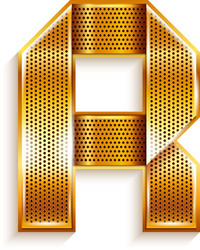 The Letter R In Gold