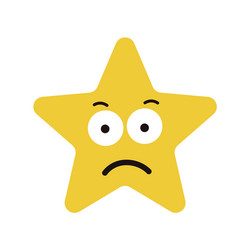 Sad star shaped comic emoticon Royalty Free Vector Image