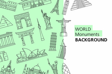 World monuments background Royalty Free Vector Image