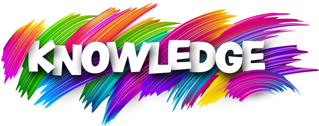 Knowledge paper word sign with colorful spectrum Vector Image