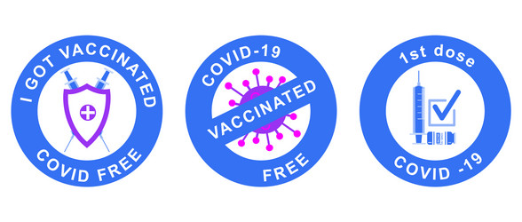 A collection different vaccination stamps Vector Image