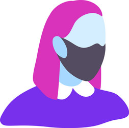 Silhouette a female head full face Royalty Free Vector Image