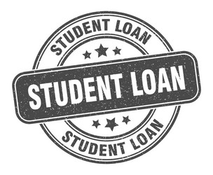 Student loan stamp label round Royalty Free Vector Image