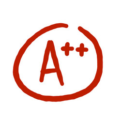A plus red grade mark school test Royalty Free Vector Image