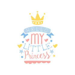 Cute happy little girl waving hello brunette girl Vector Image