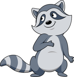 Happy raccoon cartoon Royalty Free Vector Image