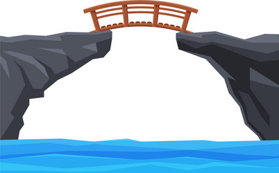 Wooden bridge architectural design element Vector Image